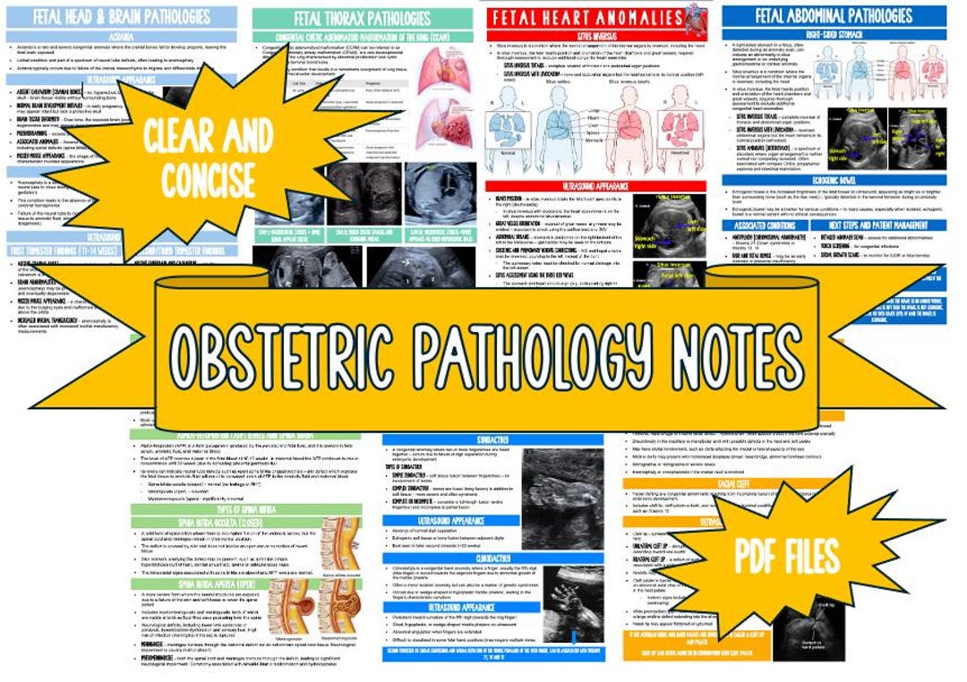Obstetric Ultrasound FETAL PATHOLOGY Notes, Sonography Student Study ...