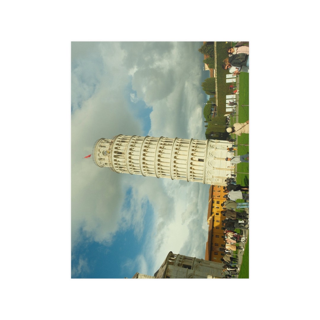 Leaning Tower of Pisa Satin Poster Art Print - Etsy