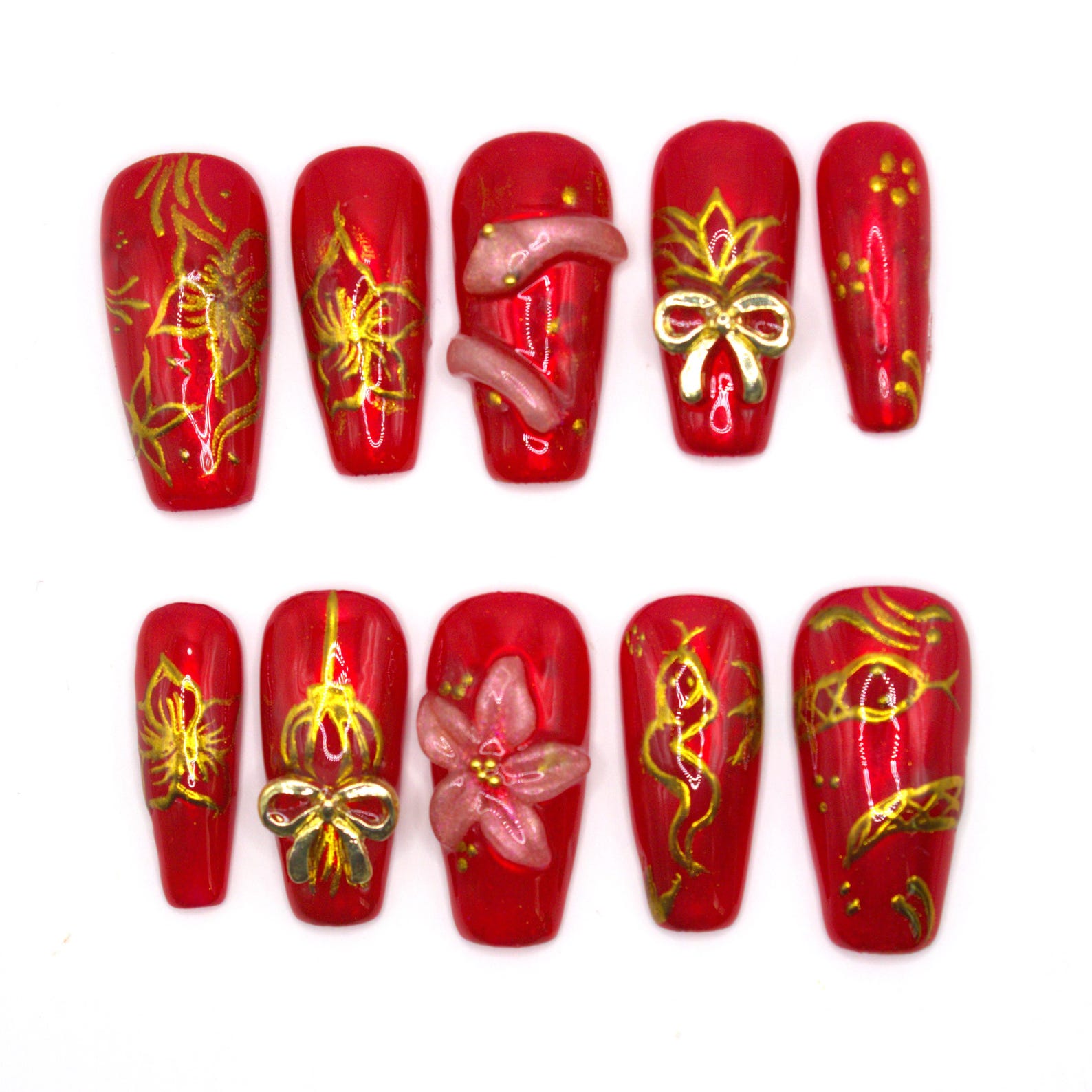 Year of the Snake | Handmade Press-on Nails | Made to Order | Custom - Etsy