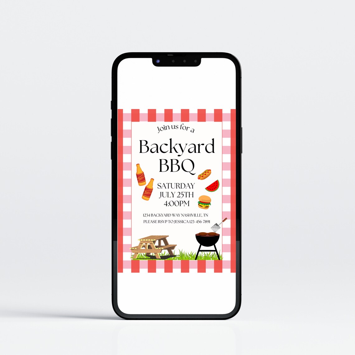 Backyard BBQ Invitation, Editable Barbecue Party Template (digital ...