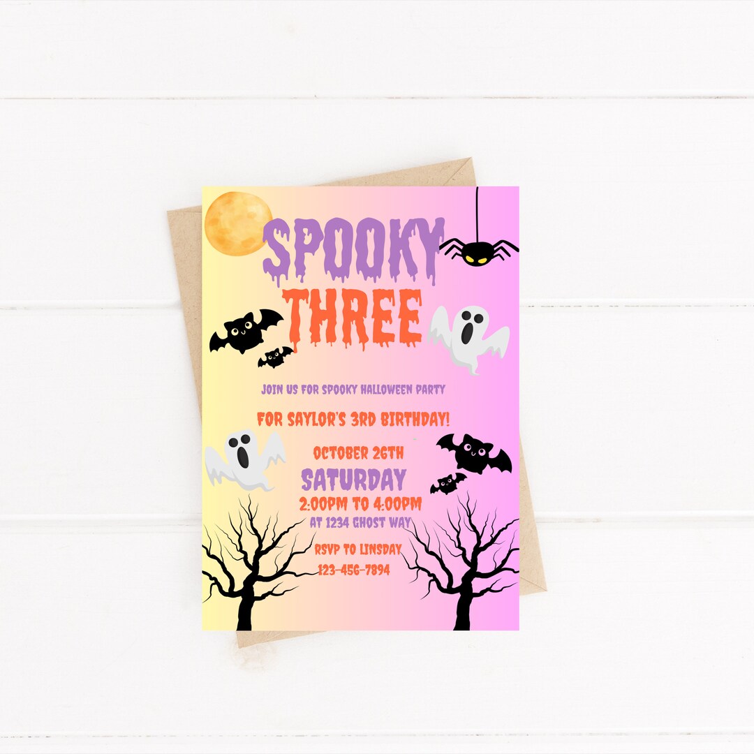 Spooky Three Halloween Birthday Party for 3 Year Old Spooky Halloween ...