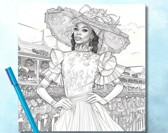 Adult Coloring Page Kentucky Derby Hats Instant Download I Printable ...