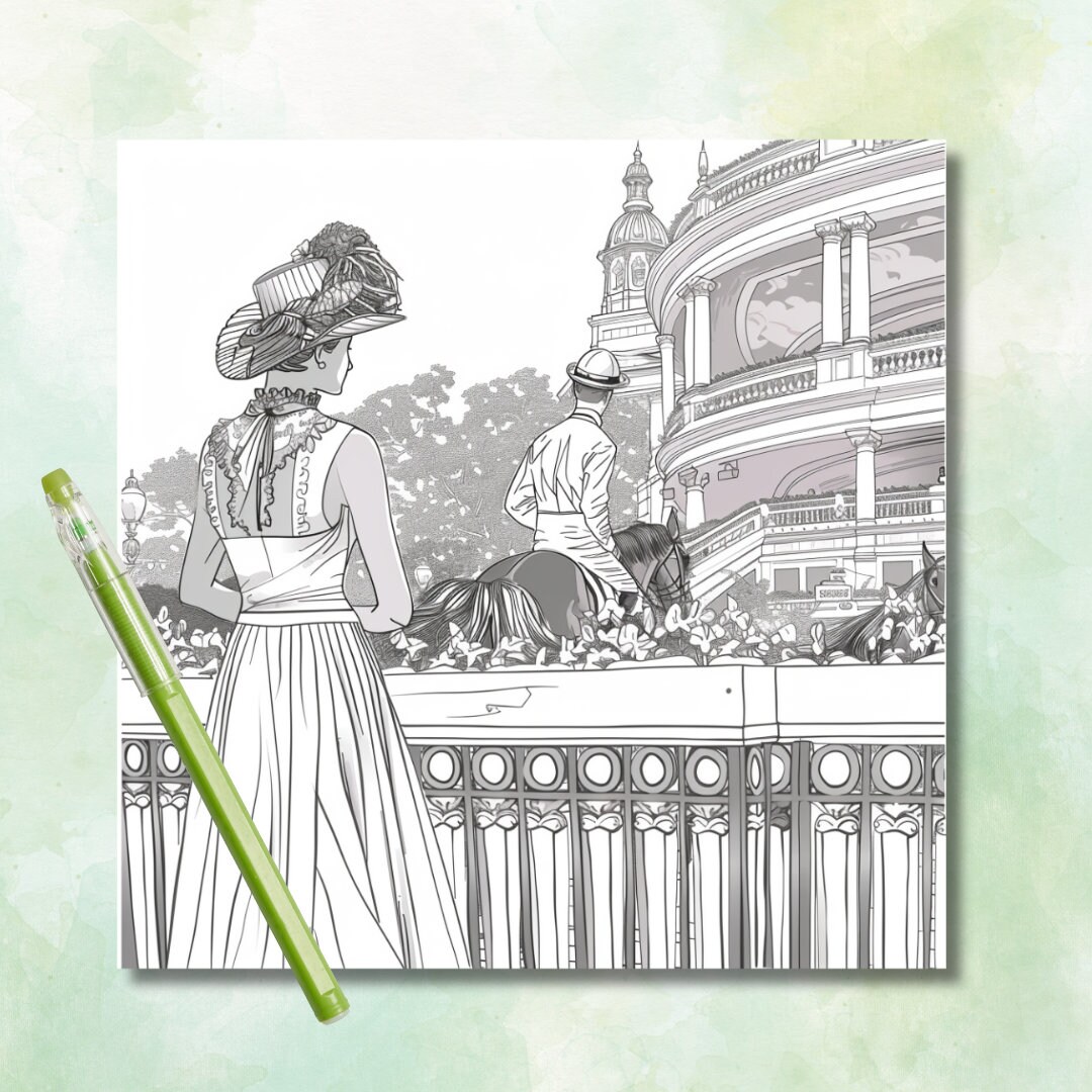 Adult Coloring Page | Kentucky Derby Hats | Instant Download I ...