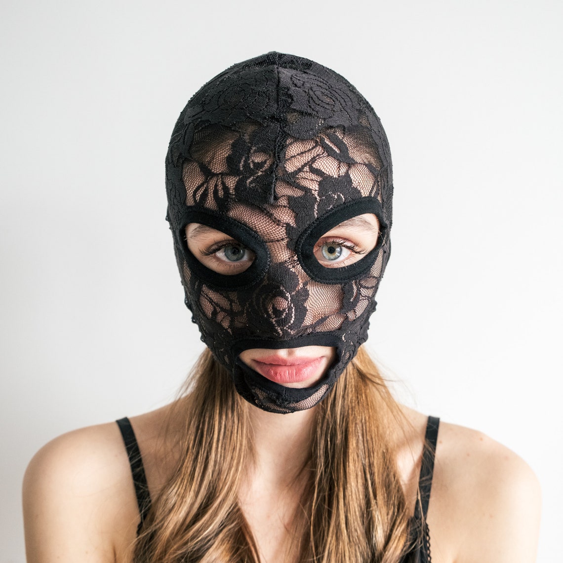 BDSM Mask, Black Lace Balaсlava, Lace Face Mask, Sexy Mask, Fetish Face ...