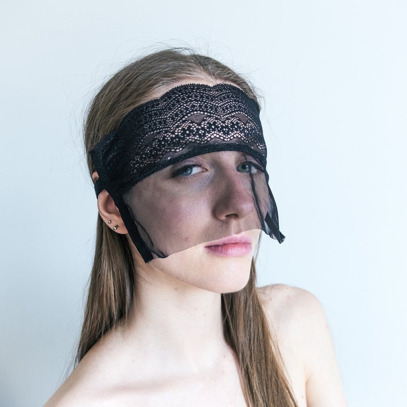 Black Sexy Mask, Lace Face Mask, Sexy Mask, Fetish Face Mask, BDSM Face ...
