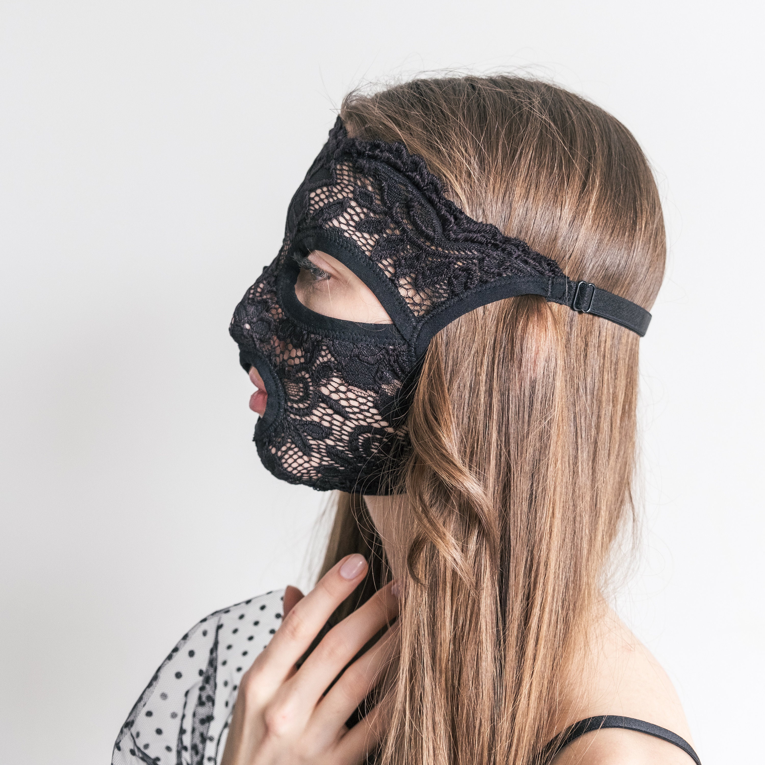 Black Sexy Mask, Lace Face Mask, Sexy Mask, BDSM Mask, Fetish Face Mask ...