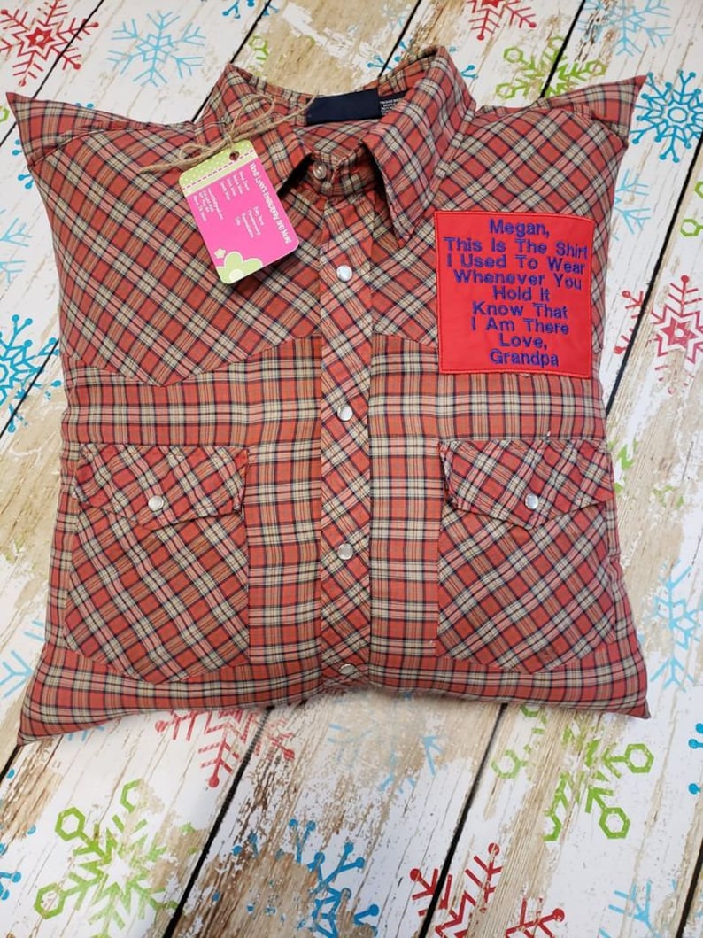 Memory Pillow, Keepsake Pillow, Made With Loved One's Shirt ...