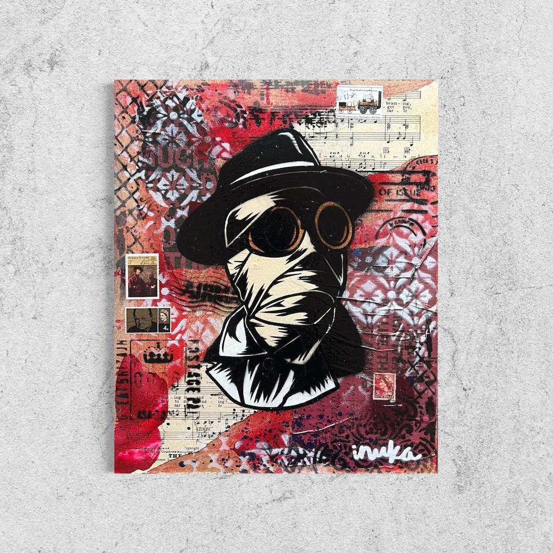 Invisible Man Original Painting Street Art Vintage Art Deco One of A ...