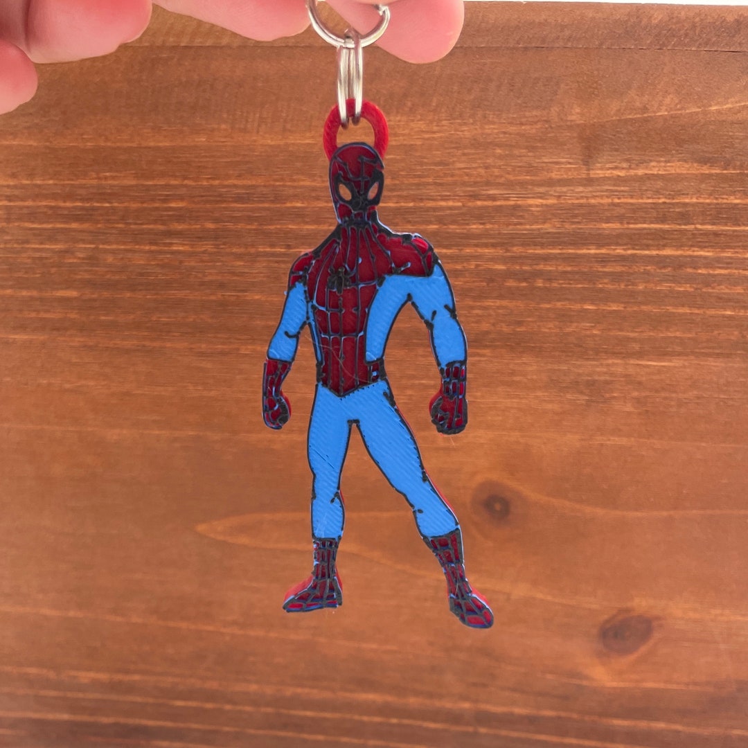 Spider-man 3-D Keychain Spider Man Keychain Marvel Keychain 3D Printed ...