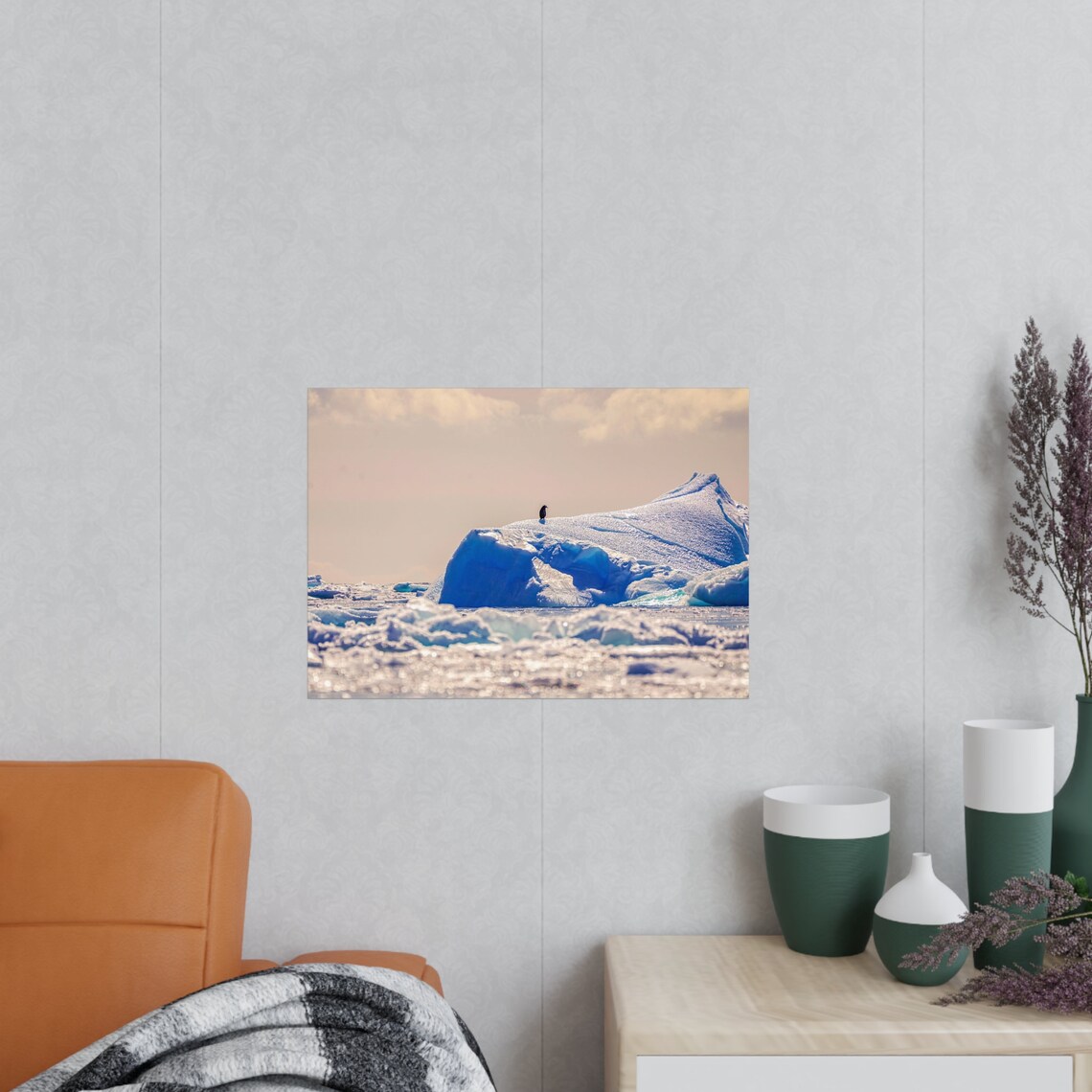 Lone Penguin on the Ice in Antarctica - Landscape Wall Art Poster - Etsy