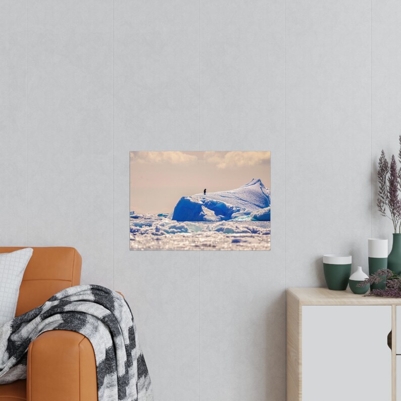 Lone Penguin on the Ice in Antarctica - Landscape Wall Art Poster - Etsy