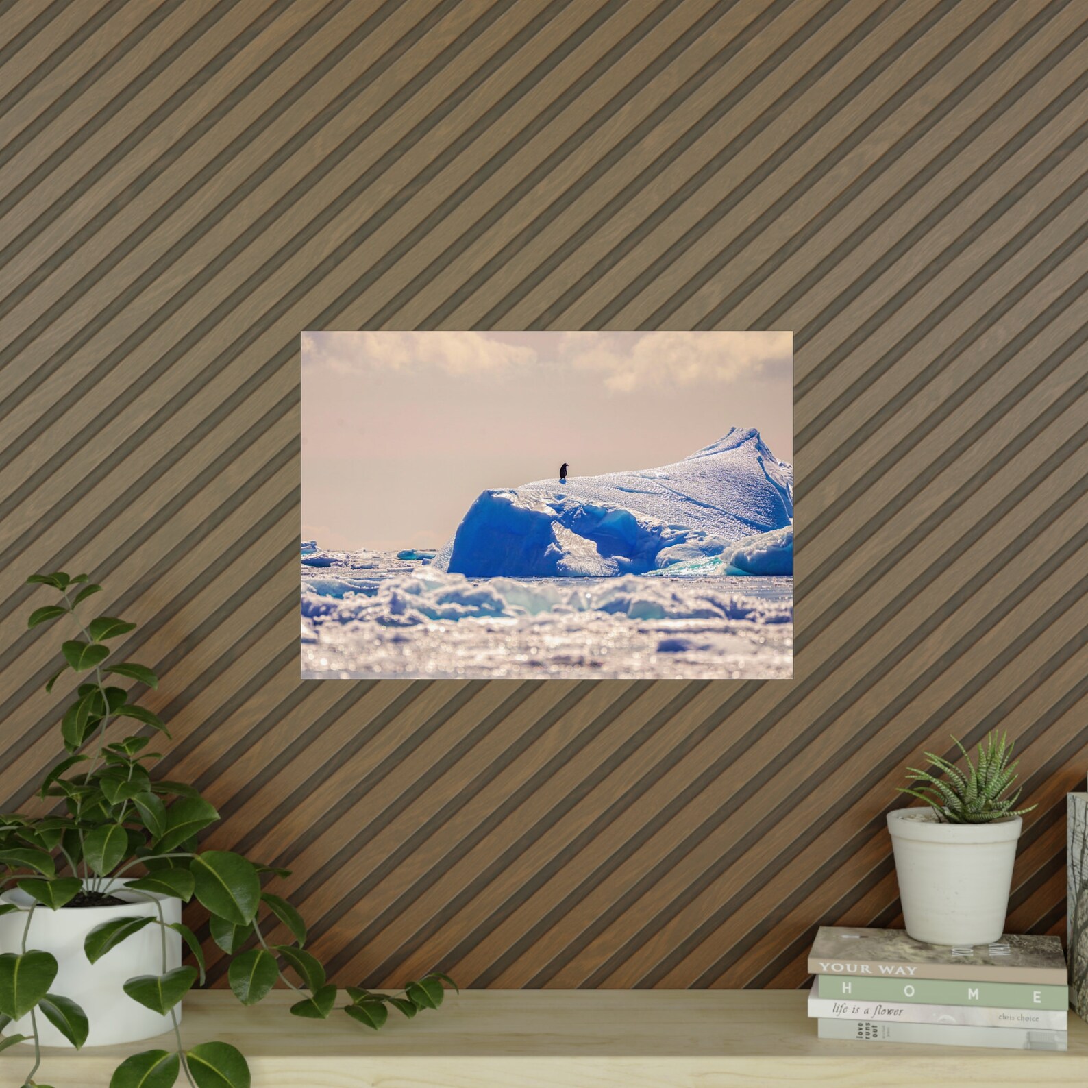 Lone Penguin on the Ice in Antarctica - Landscape Wall Art Poster - Etsy