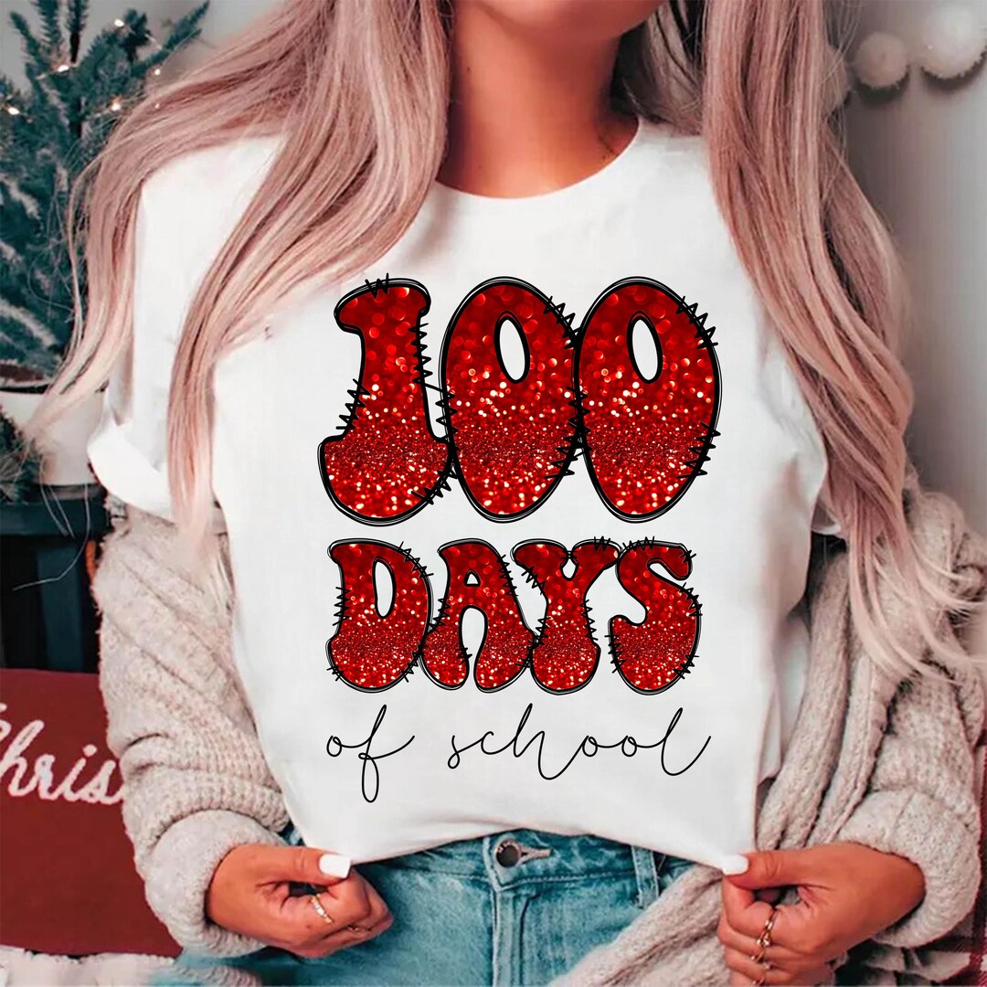 100 Days of Schoolpng, Girls 100th Day Shirt Design, Cute School ...