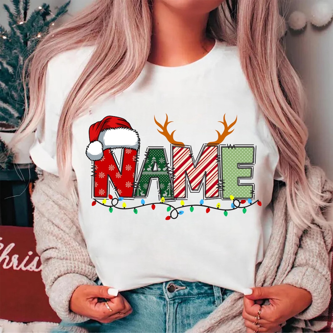 Personalized Christmas Name PNG, Custom Name Designs, Christmas Font ...
