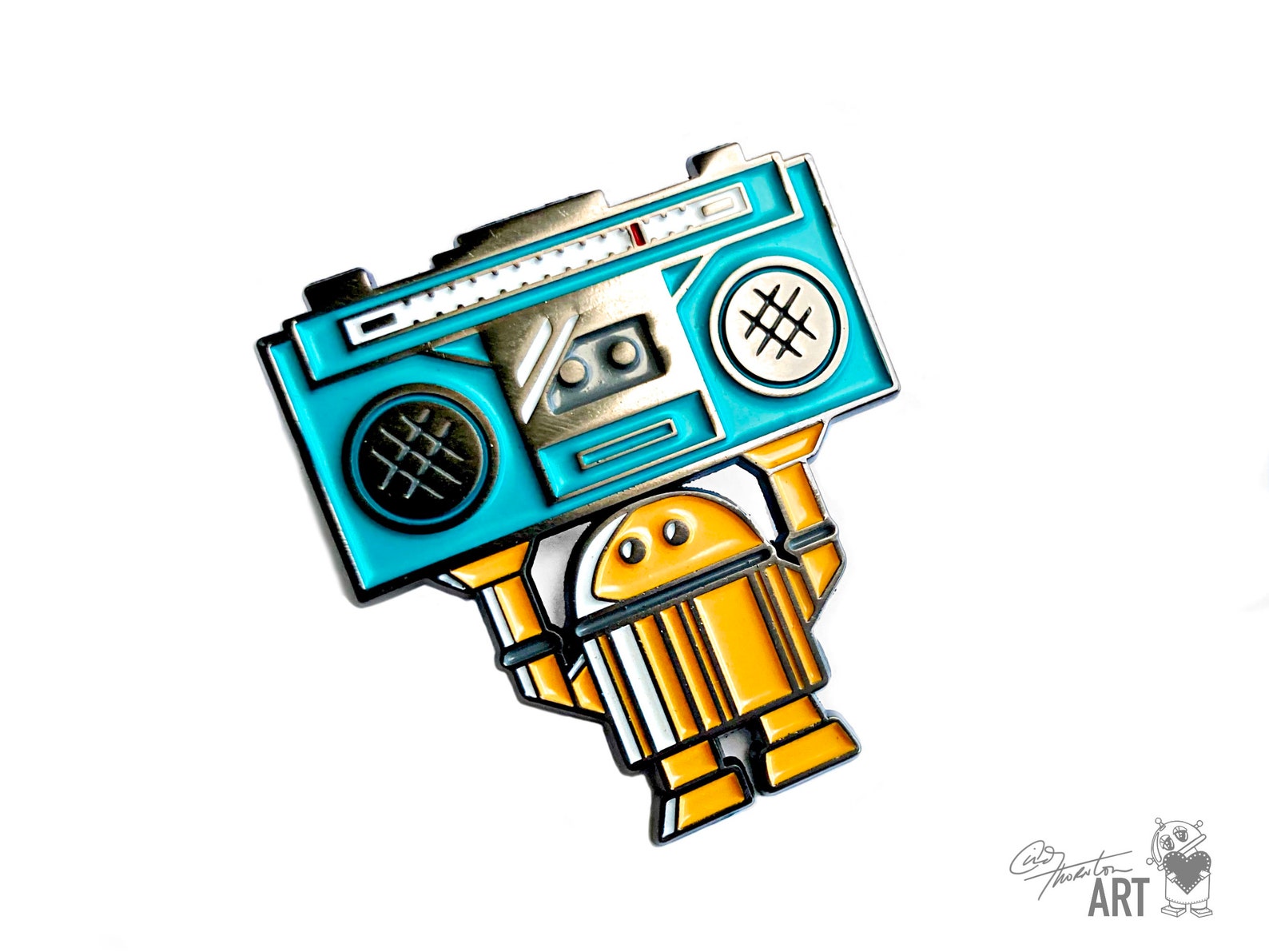 Limited Edition Robot Enamel Metal Pin Say Anything Boombox - Etsy