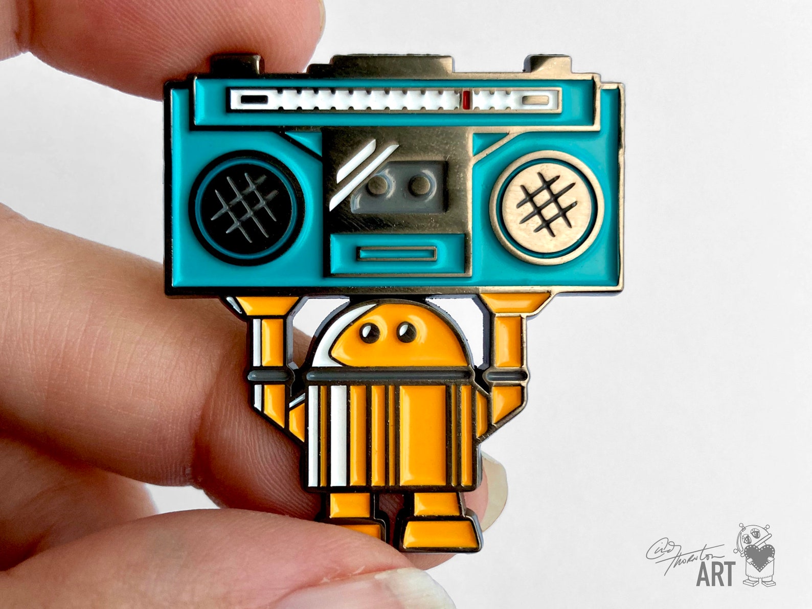 Limited Edition Robot Enamel Metal Pin Say Anything Boombox - Etsy