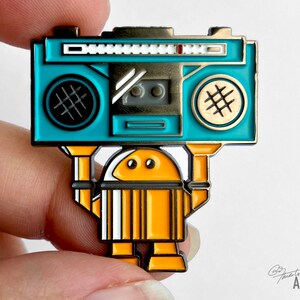 Limited Edition Robot Enamel Metal Pin Say Anything Boombox Bot by ...