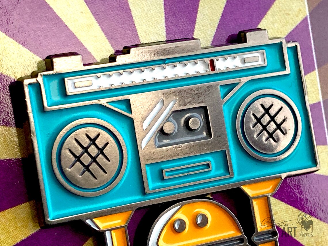 Limited Edition Robot Enamel Metal Pin Say Anything Boombox - Etsy