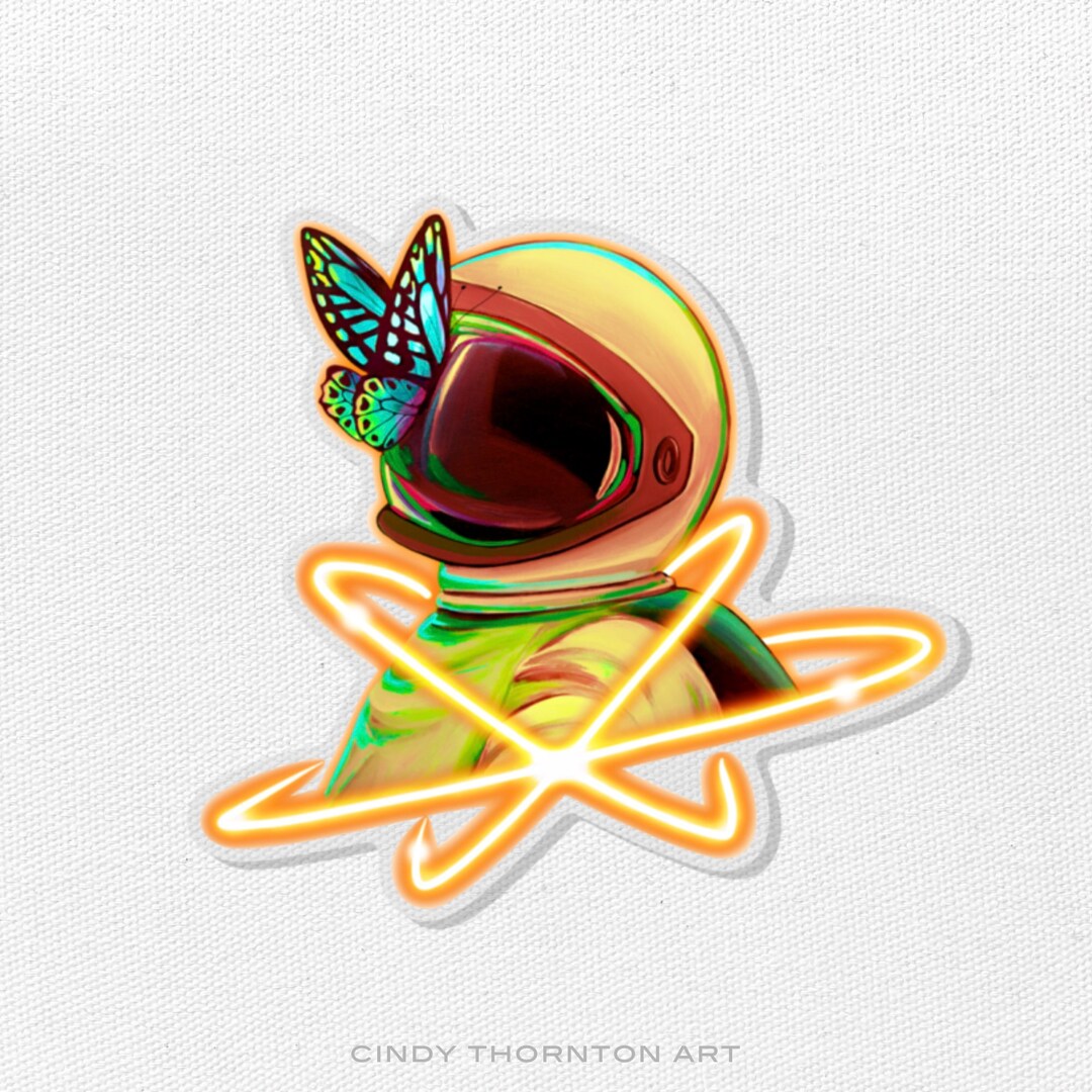 Atomic Astronaut Art Acrylic Pin - Butterfly Coming in for A Landing ...