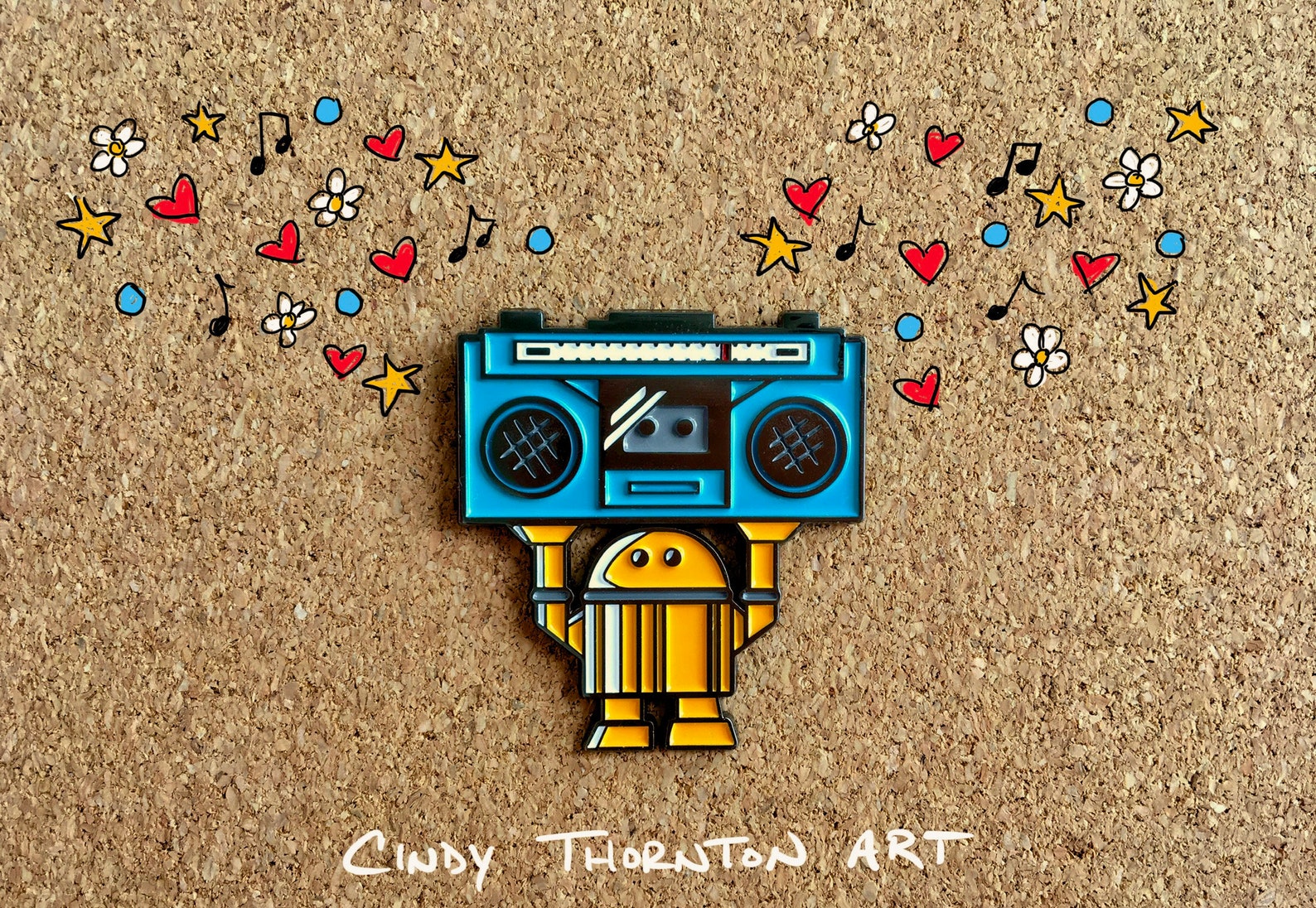 Limited Edition Robot Enamel Metal Pin Say Anything Boombox - Etsy