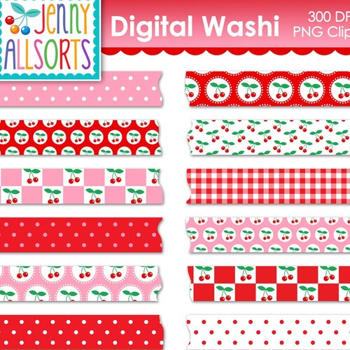 Shabby Rose Digital Washi Tape Clip Art Graphic Download - Etsy