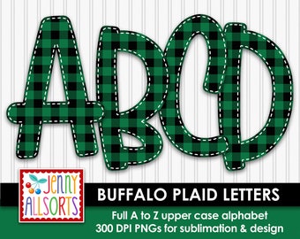 Buffalo Plaid Alphabet for Sublimation & Design Buffalo Check | Etsy