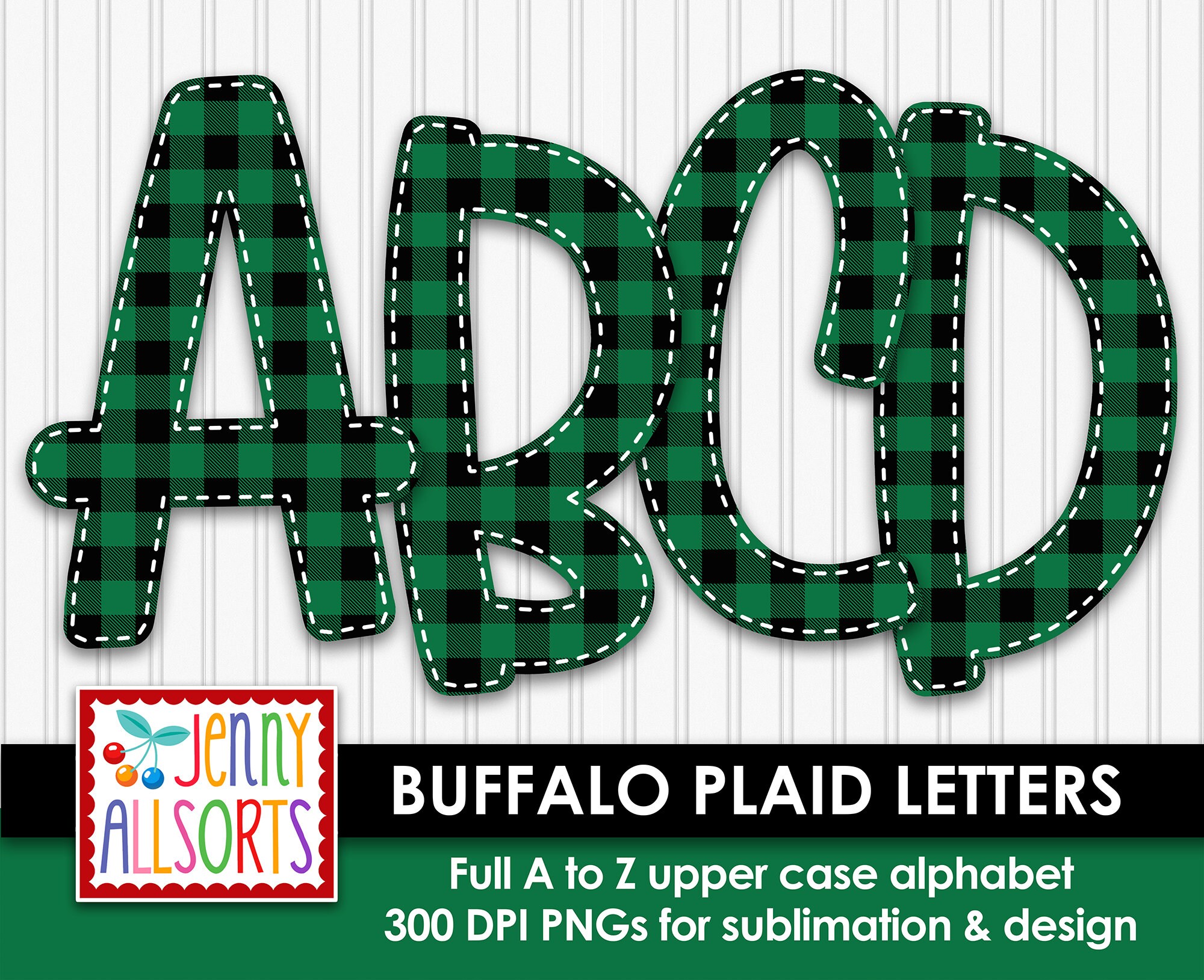 Buffalo Plaid Alphabet for Sublimation & Design Buffalo Check - Etsy