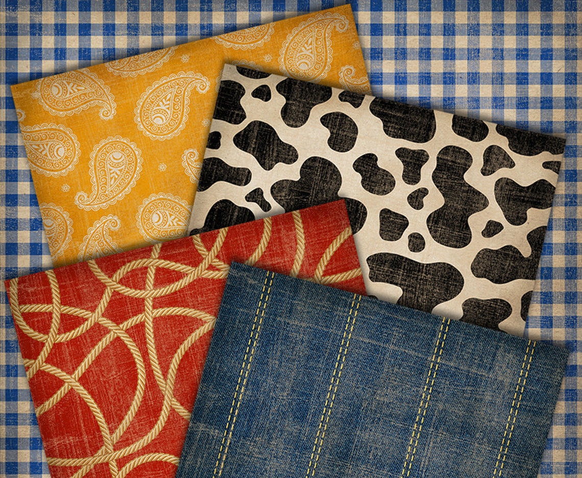 Vintage Cowboy Digital Design Papers - Wild Western Digital Backgrounds ...