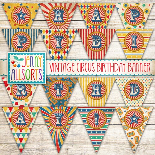 Printable Circus Banner Digital Circus Bunting Printable | Etsy