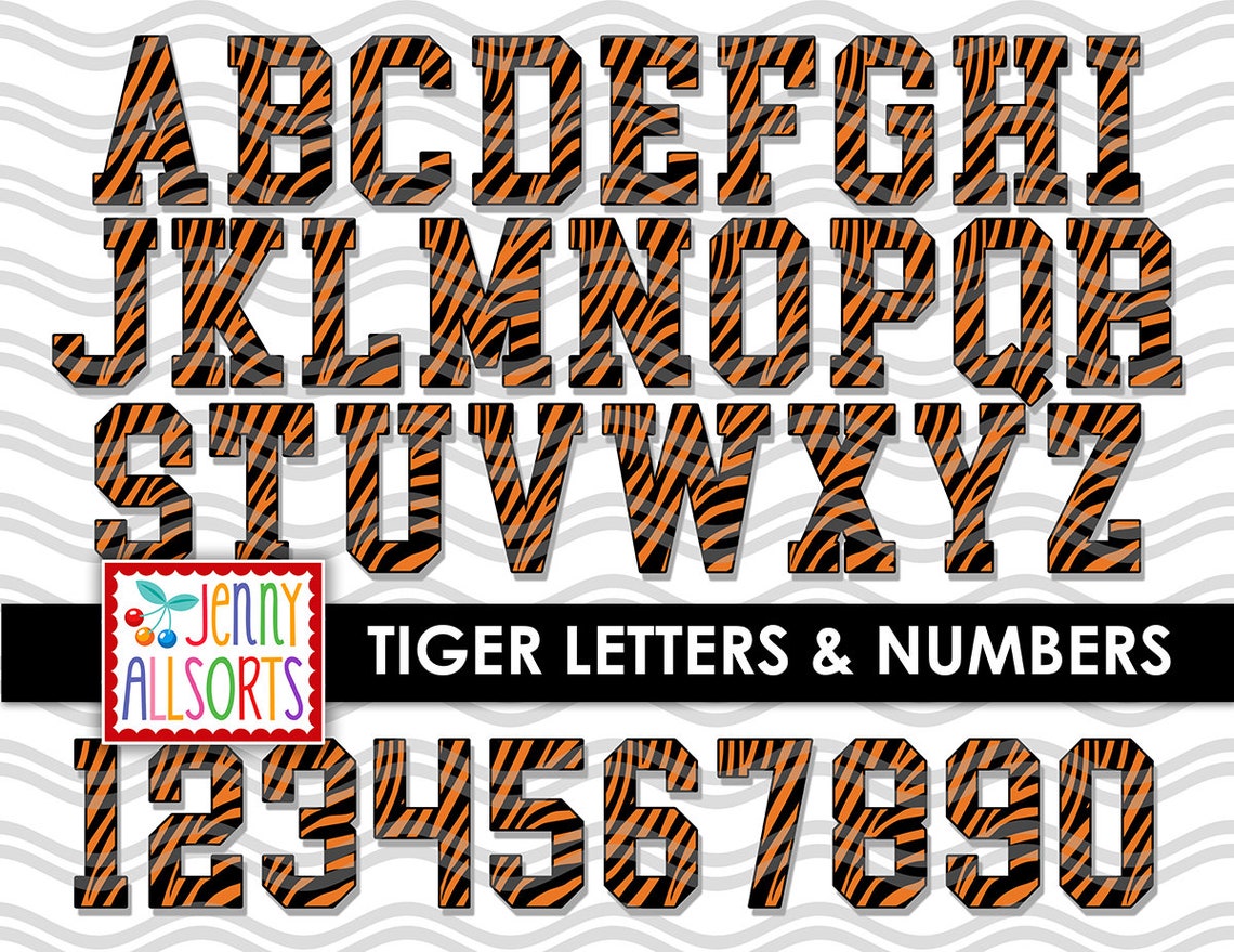 Tiger Stripe Letter Set for Sublimation & Design Tiger - Etsy
