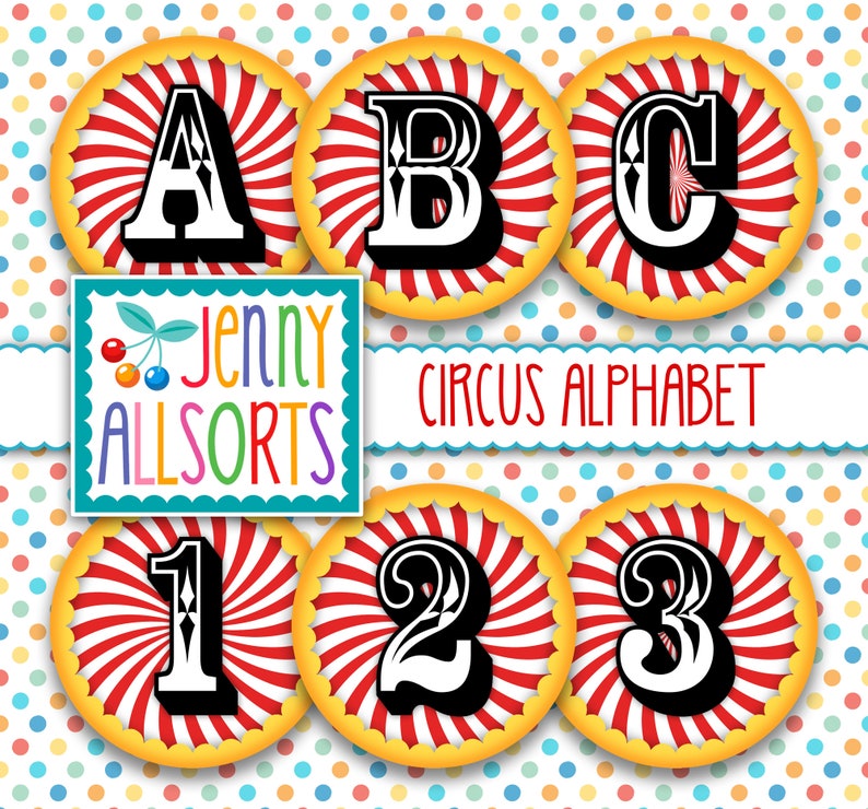 Circus Alphabet Clipart - Digital Circus Letters - Scrapbook Clip Art ...
