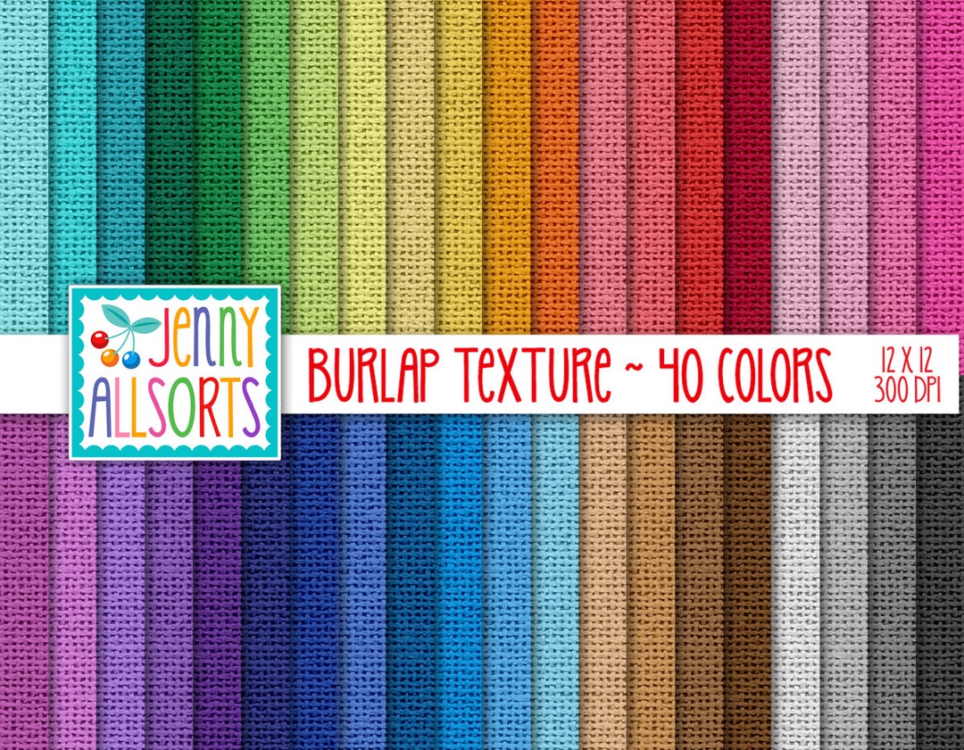 Burlap Texture Digital Paper Pack - 40 Colors, Digital Download ...