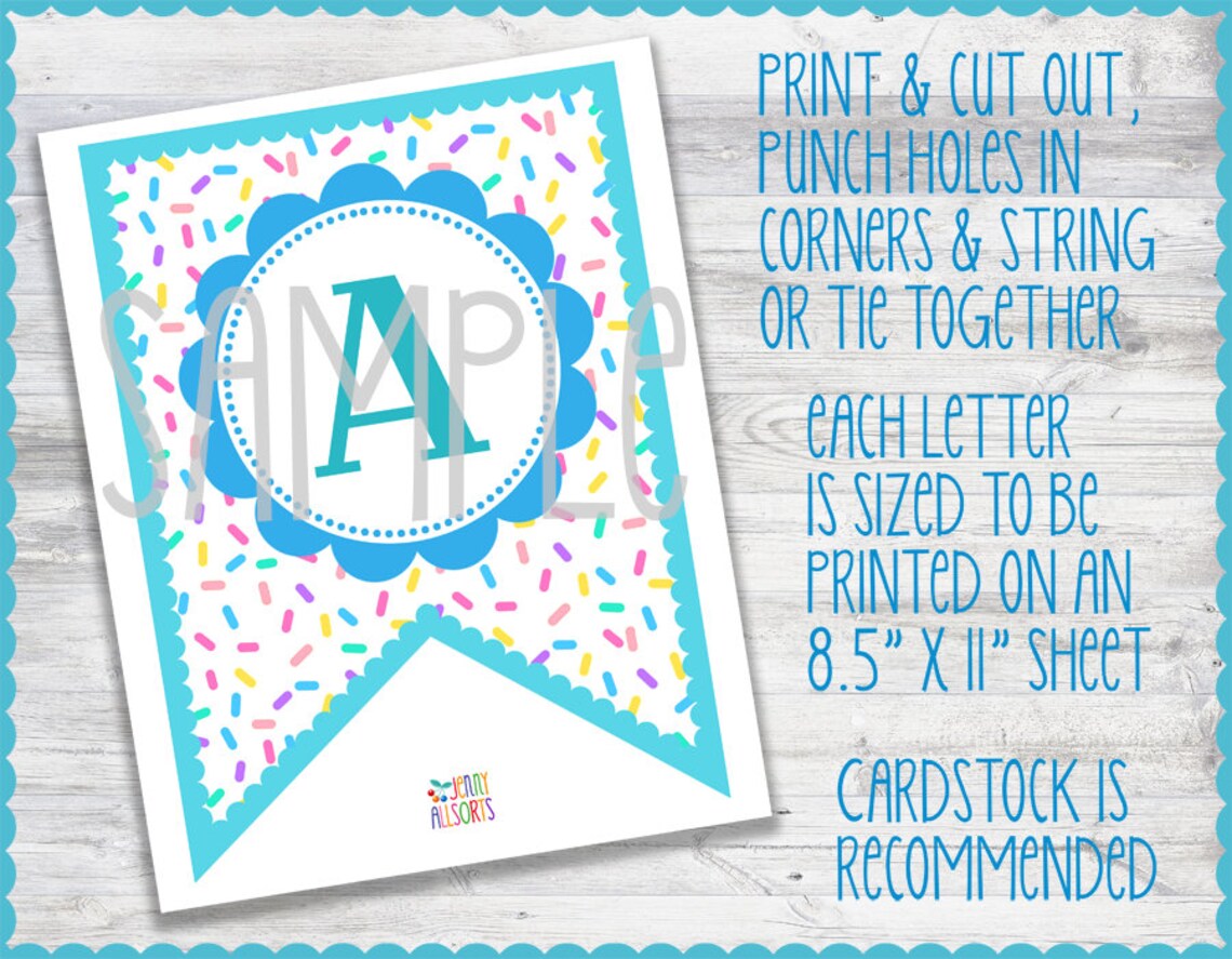 Sprinkle Printable Banner Baby Blue Sprinkle Digital Sign - Etsy