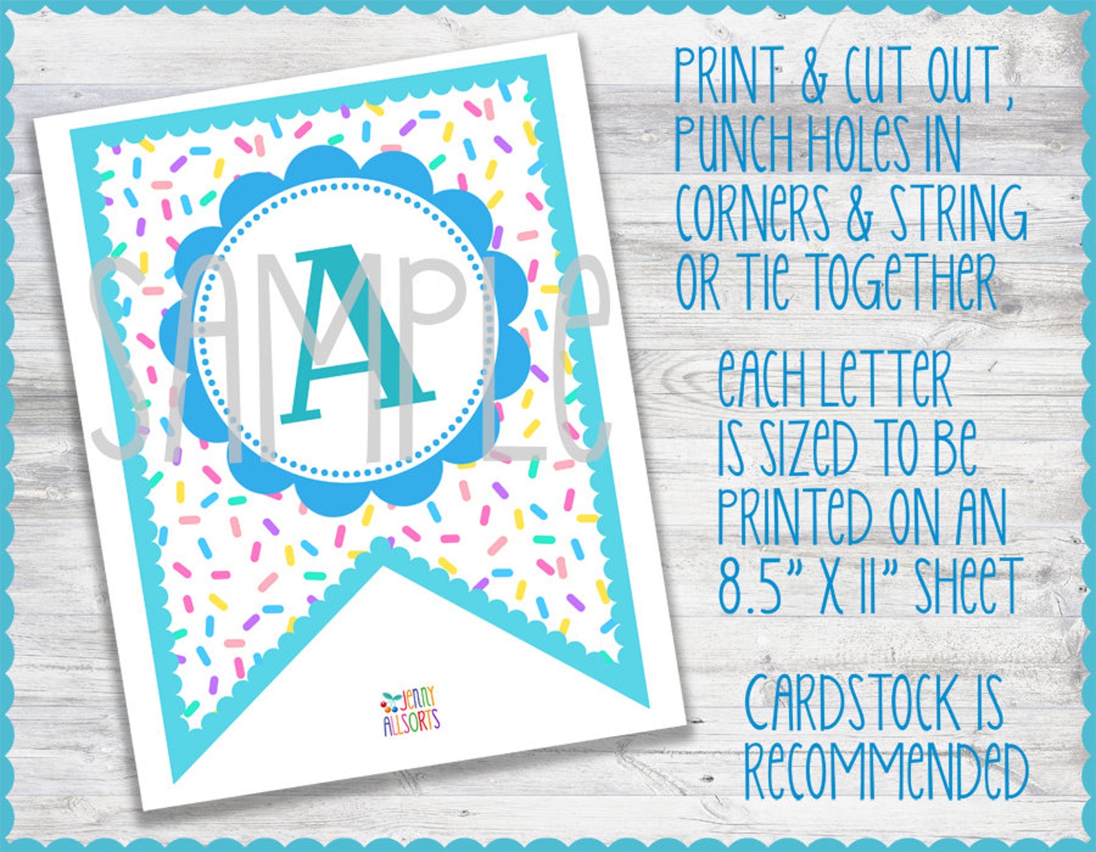 Sprinkle Printable Banner Baby Blue Sprinkle Digital Sign | Etsy