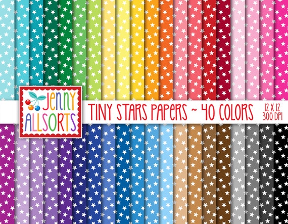 Stars Digital Paper Pack 40 Color Bundle instant download | Etsy