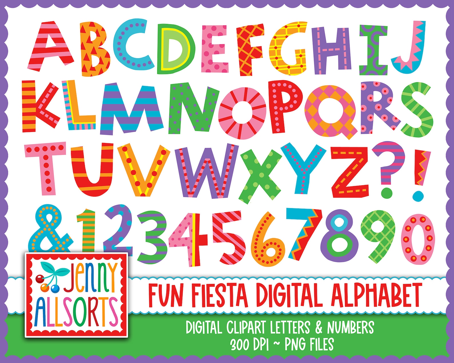 Fun Fiesta Alphabet Clipart Digital Hand Drawn Letters - Etsy UK