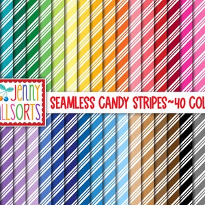 Candy Stripe Digital Paper Pack - 40 Color Bundle, Seamless Printable ...