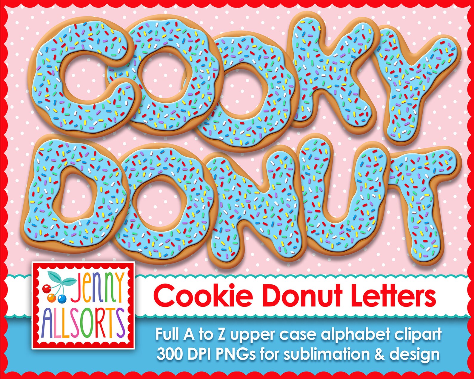 Blue Cookie Donut Alphabet for Sublimation & Design Digital - Etsy