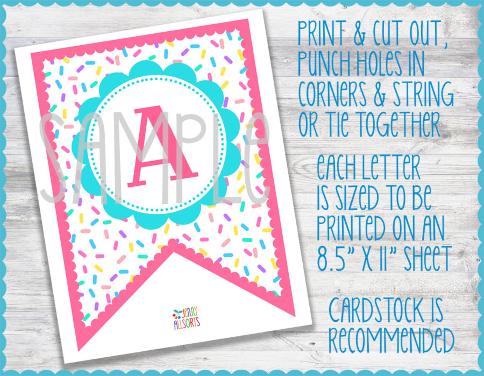 Sweet Sprinkle Printable Banner Pink Sprinkles Digital Sign - Etsy