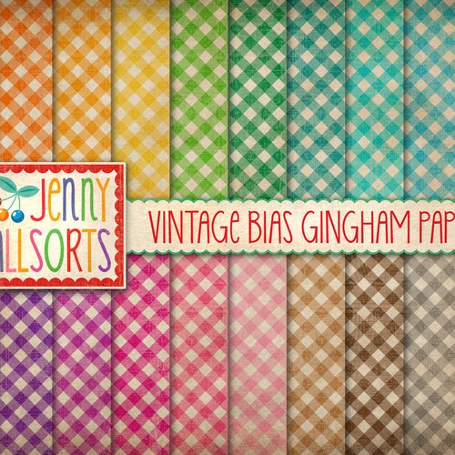 Vintage Gingham Digital Design Papers Worn Gingham Texture - Etsy