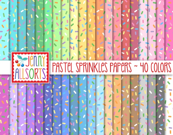 Pastel Sprinkles Digital Paper Pack 40 Color Bundle | Etsy