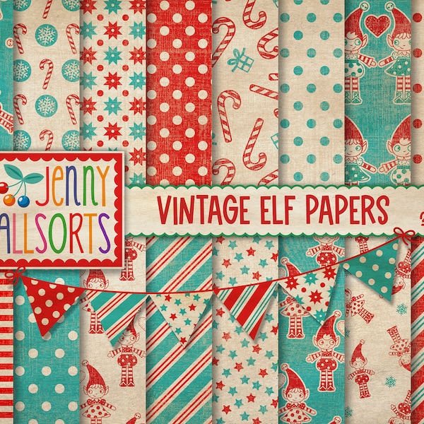 Red and Teal Digital Paper - Etsy