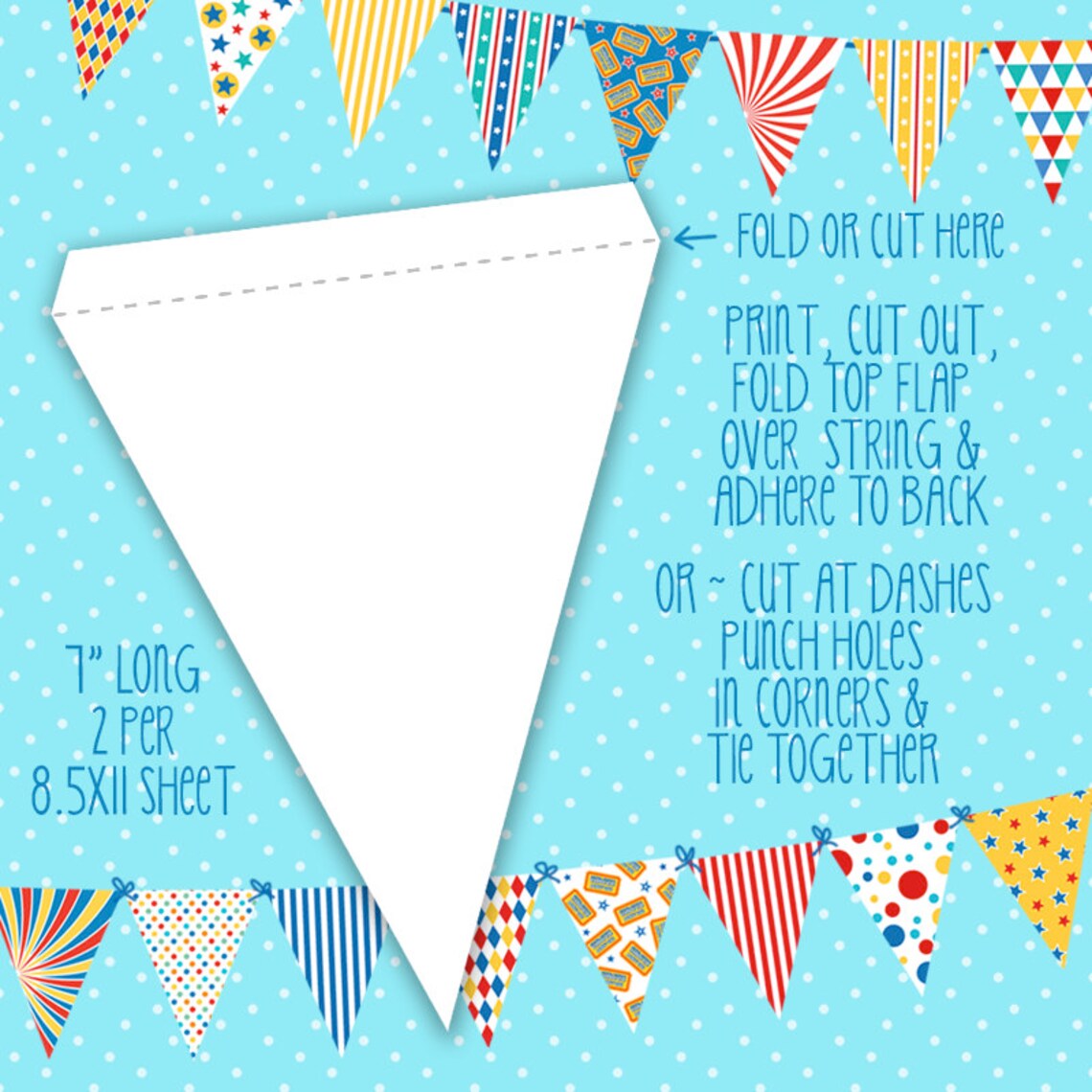 Printable Bandana Pennant Bunting - 22 Colors - Cowboy Western Bunting ...