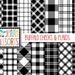 Digital Buffalo Check Scrapbook Papers - Black & White Buffalo Plaids ...