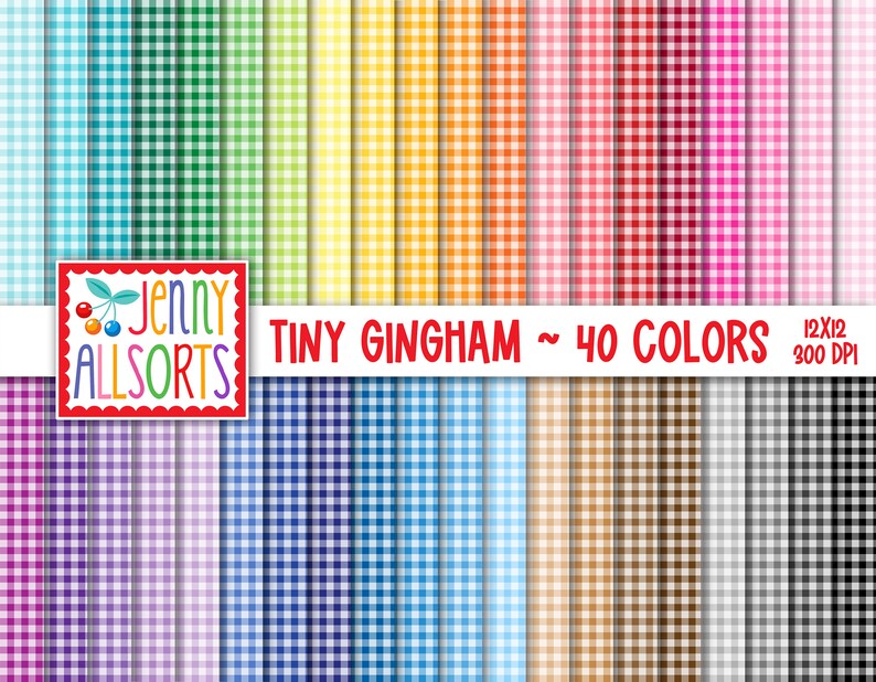 Tiny Gingham Digital Paper Pack 40 Color Bundle 1/8 in - Etsy