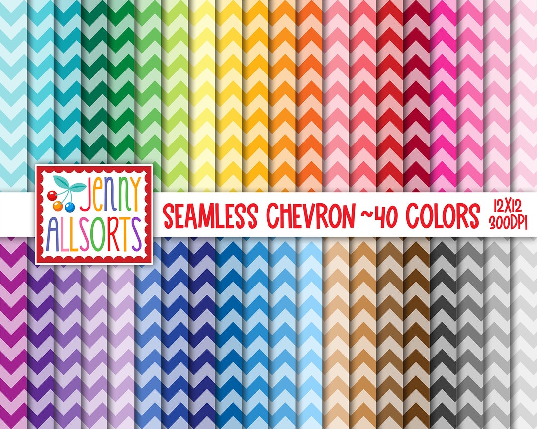 Seamless Chevrons Digital Paper - 40 Colors, Digital Backgrounds ...