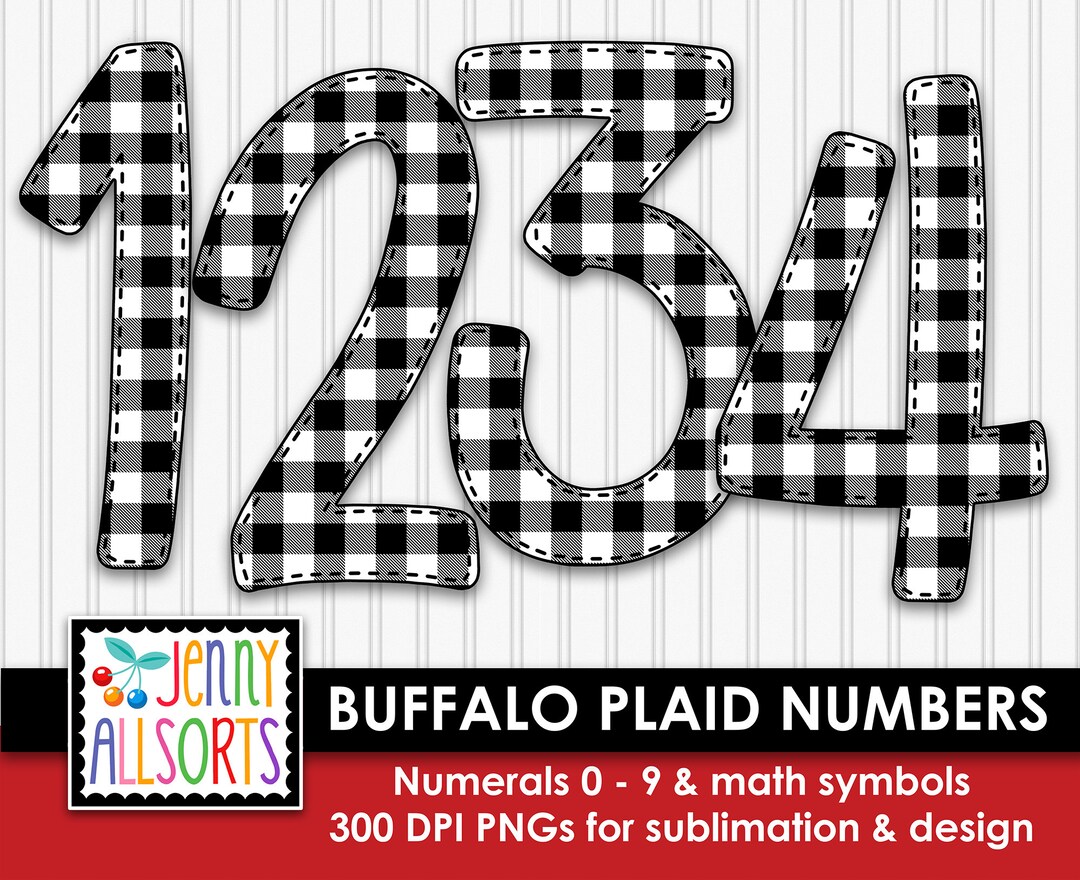 Buffalo Plaid Numbers for Sublimation & Design, Buffalo Check Digital ...