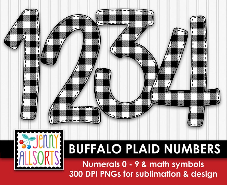 Buffalo Plaid Numbers for Sublimation & Design Buffalo Check | Etsy