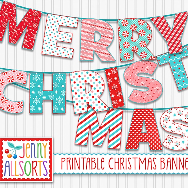 Merry Christmas Banner - Etsy