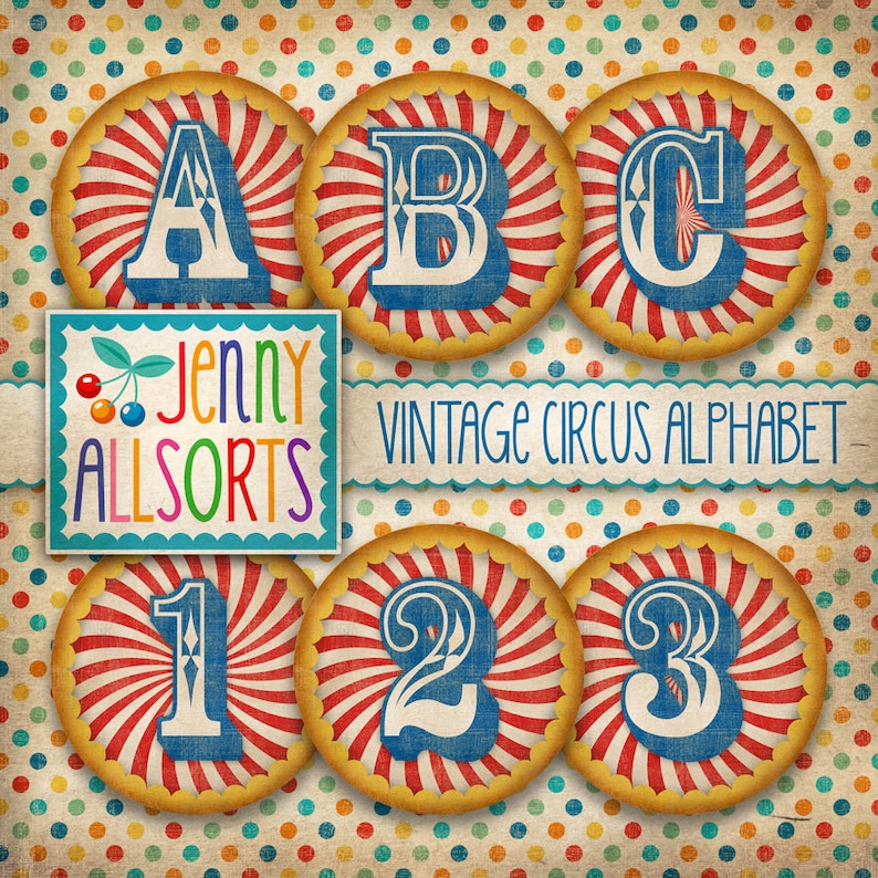 Vintage Circus Alphabet Clipart - 6 Inch Digital Circus Letters ...